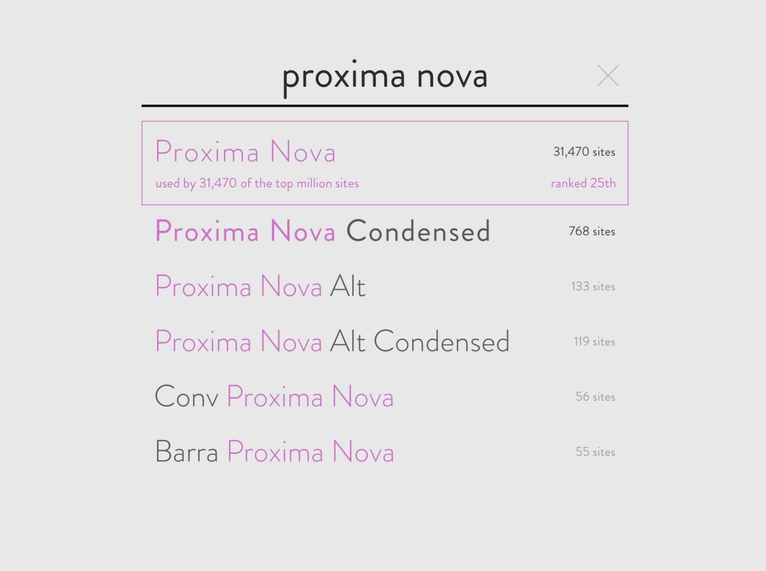 Design: Proxima Nova