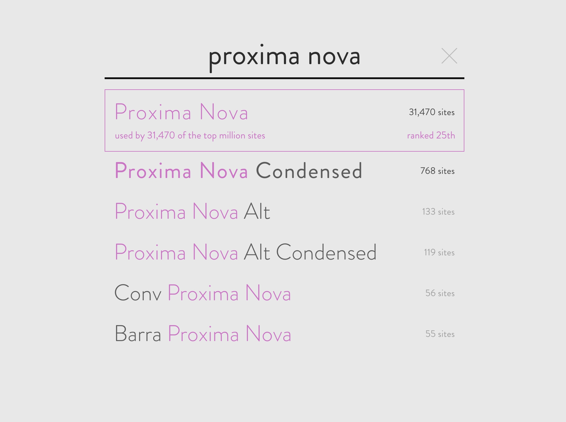 Design: Proxima Nova