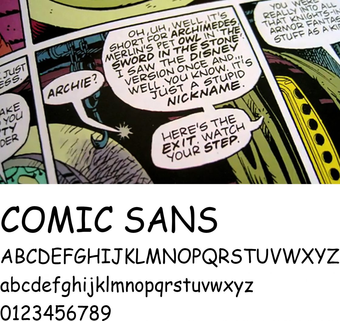 Design: Comic Sans